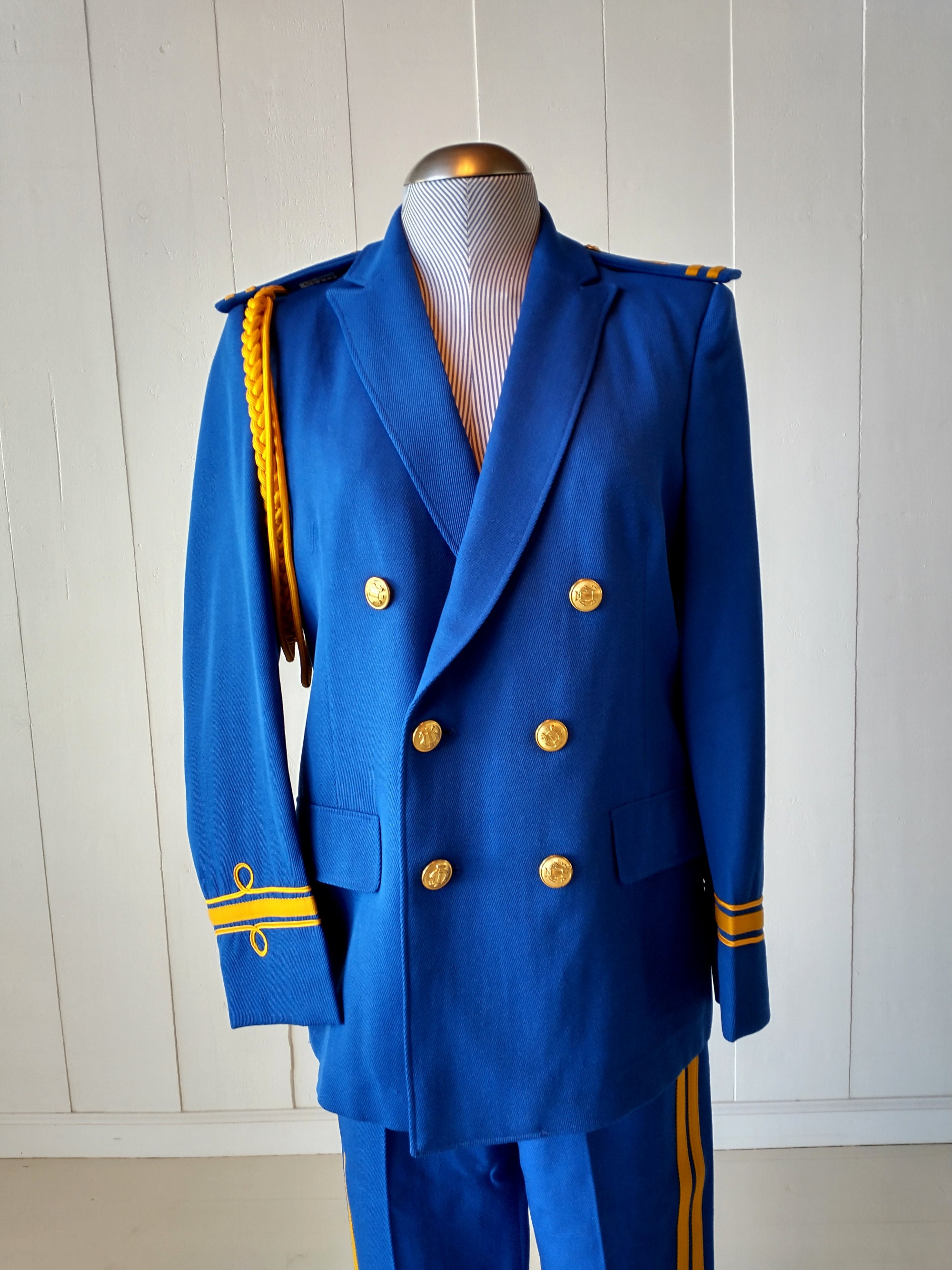 Vintage Suit With Matching Hat 60s 70s Marching Band Uniform Majorette ...
