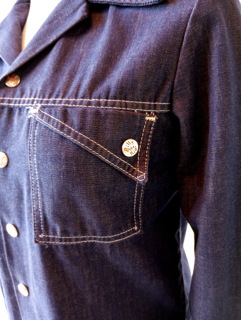 Vintage 1970s Denim Embroidered Jacket Shacket Butterfly Billy the Kid ...