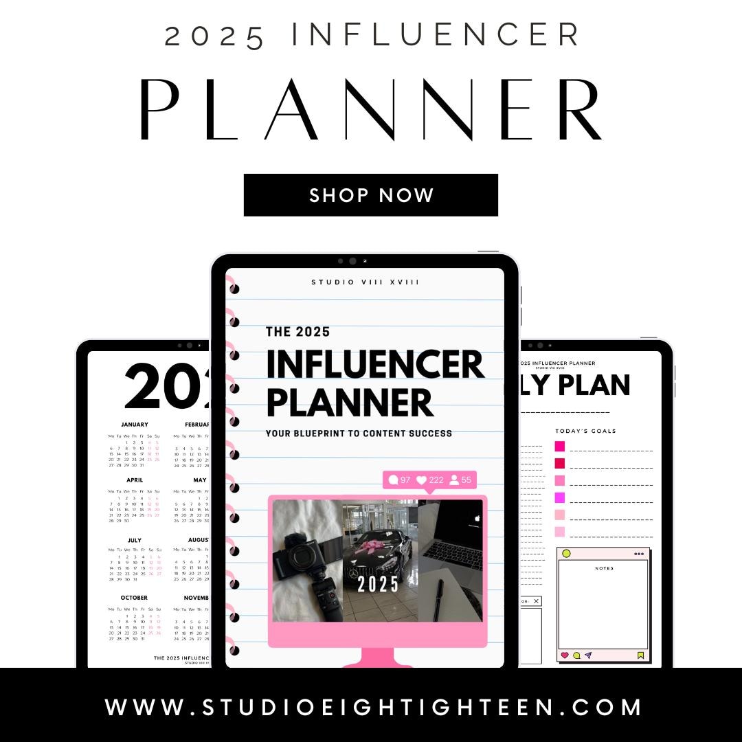 2025 Influencer Planner | Digital Planner | Instagram, Tiktok, Youtube ...
