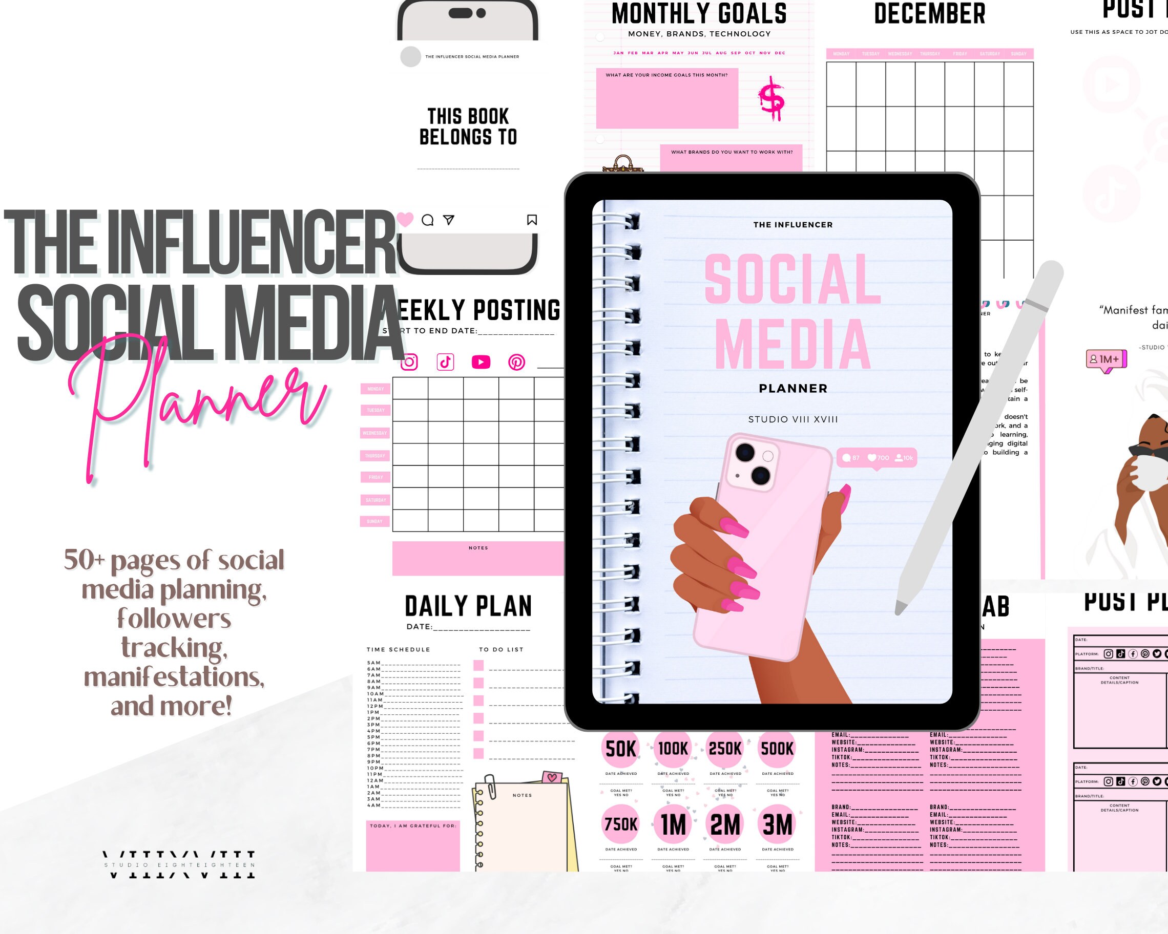 The Influencer: Social Media Planner | Digital Planner | Instagram ...