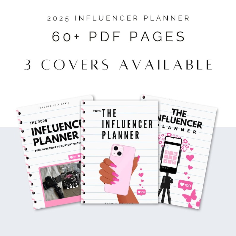 2025 Influencer Planner | Digital Planner | Instagram, Tiktok, Youtube ...