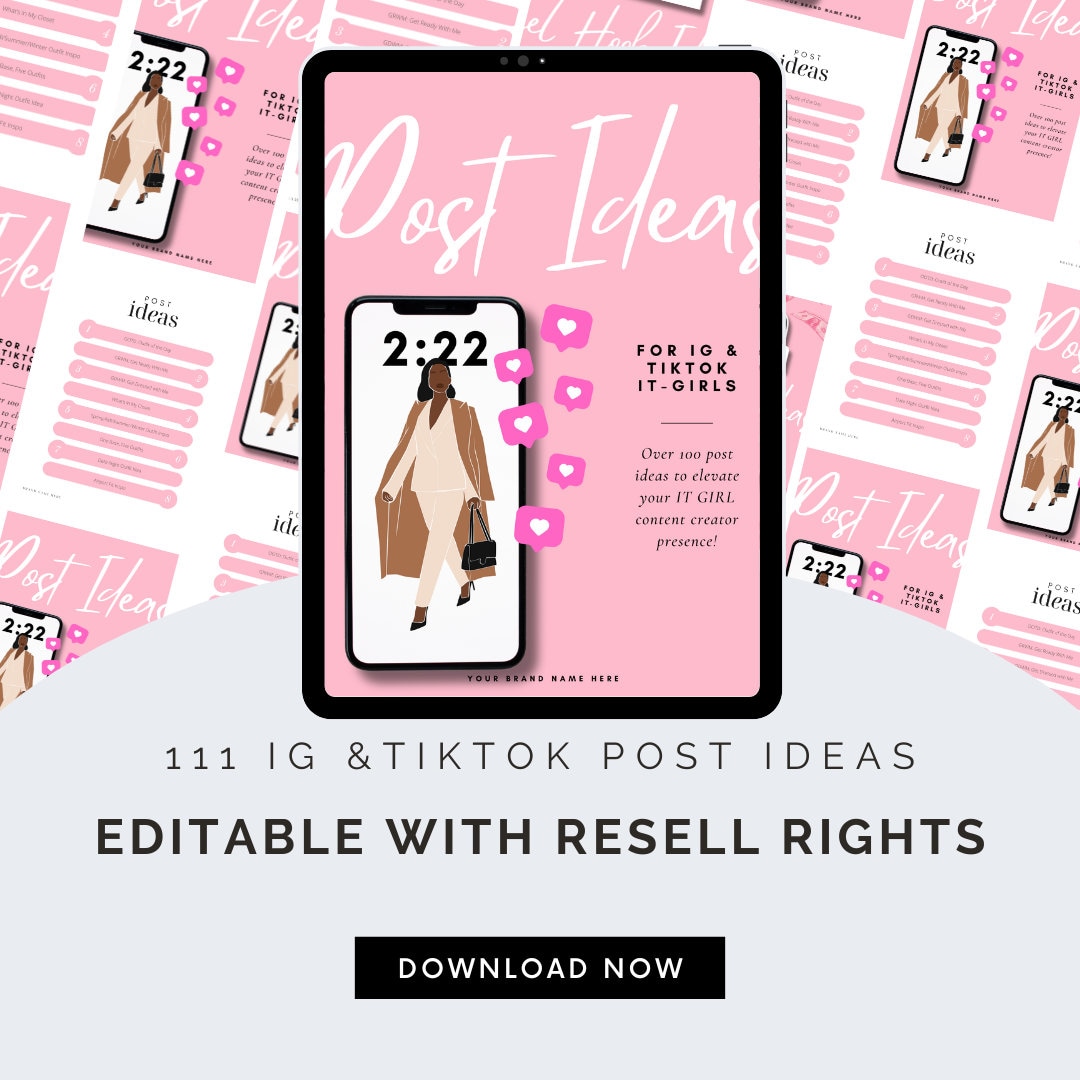 Post Ideas for Instagram & Tik Tok IT Girls | DFY Product | Digital ...