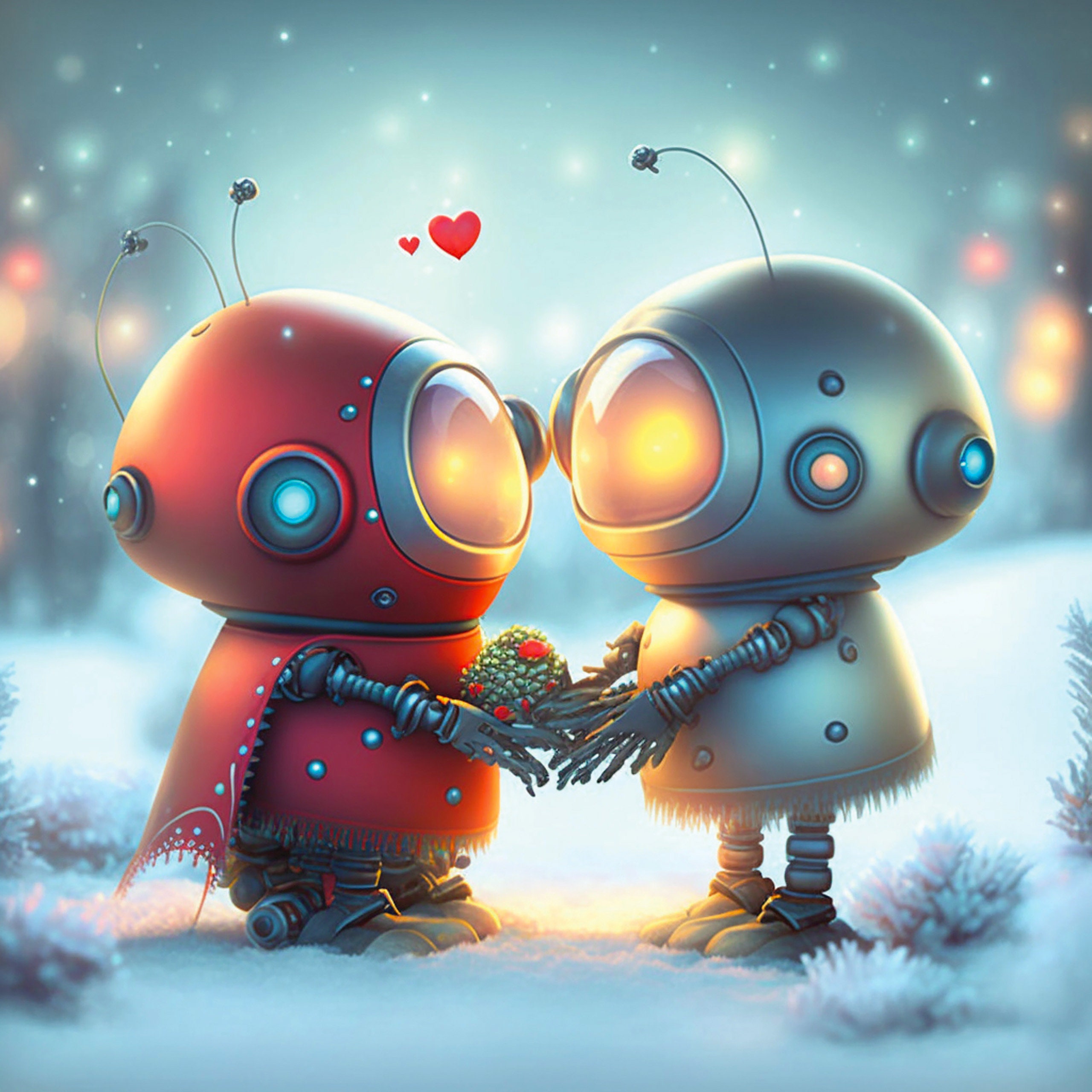 Robot Love Wallpaper