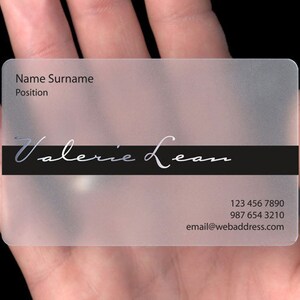 200 Frosted Plastic Business Card, Custom Business Card, Waterproof ...