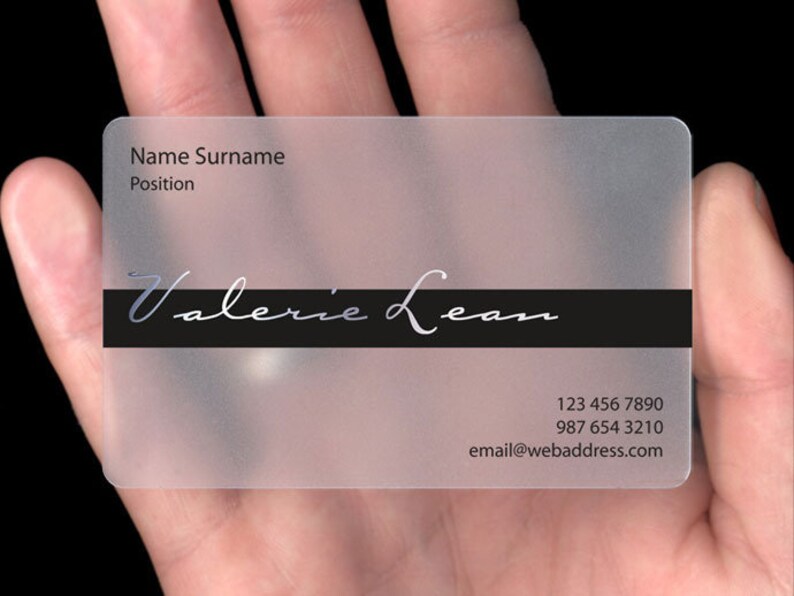 200 Frosted Plastic Business Card, Custom Business Card, Waterproof ...