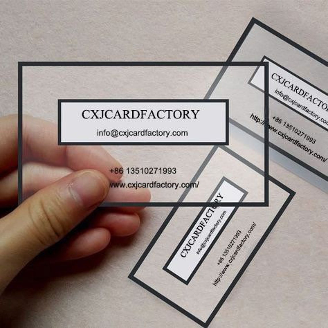200 Clear Plastic Business Cards, Transparent Business Card, QR Code ...
