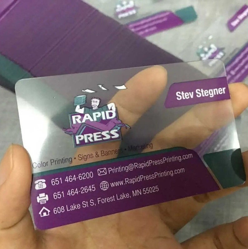 200 Clear Plastic Business Cards, Transparent Business Card, QR Code ...