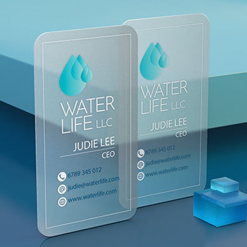 200 Frosted Plastic Business Card Custom Business Card - Etsy