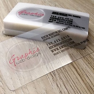 200 Clear Plastic Business Cards, Transparent Business Card, QR Code ...