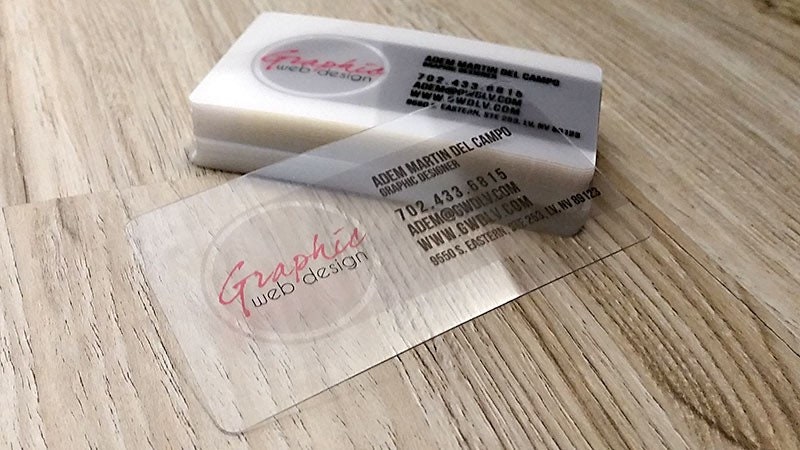 200 Clear Plastic Business Cards, Transparent Business Card, QR Code ...