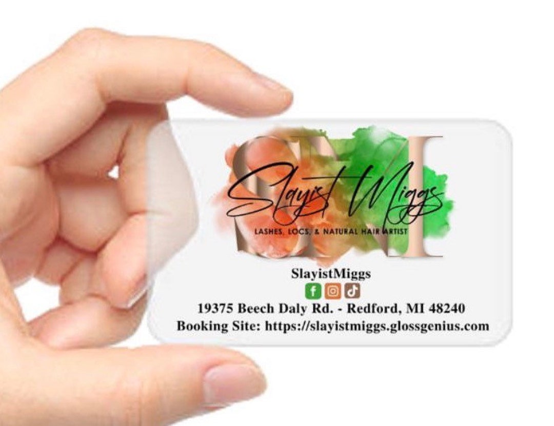 400 Frosted Plastic Business Card, Custom Business Card, Waterproof ...