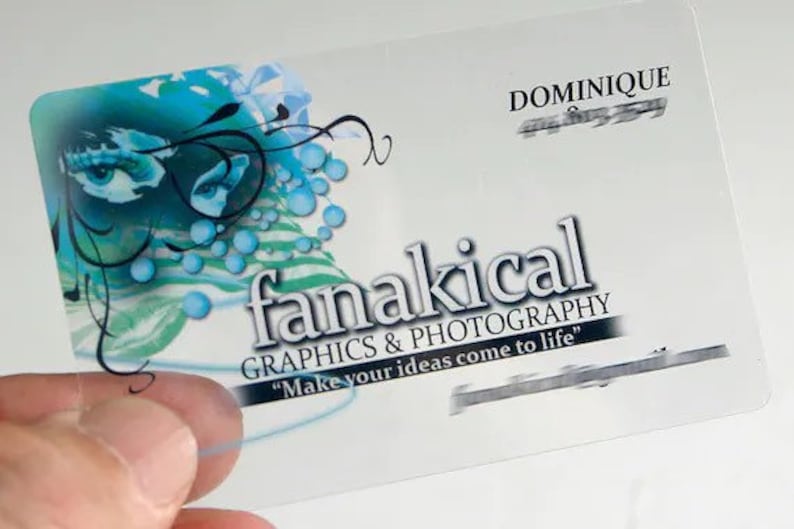 200 Clear Plastic Business Cards, Transparent Business Card, QR Code ...