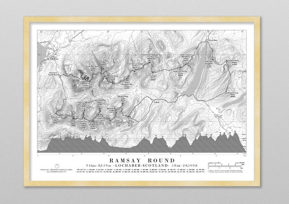 Ramsay Round Map With Elevation Profile. Gift for Hill Runner - Etsy ...