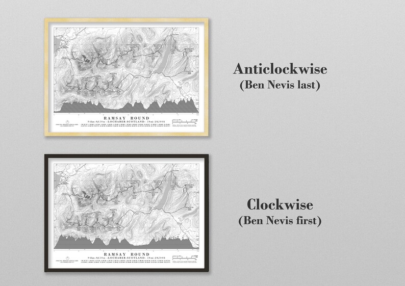 Ramsay Round Map With Elevation Profile. Gift for Hill Runner / Walker ...