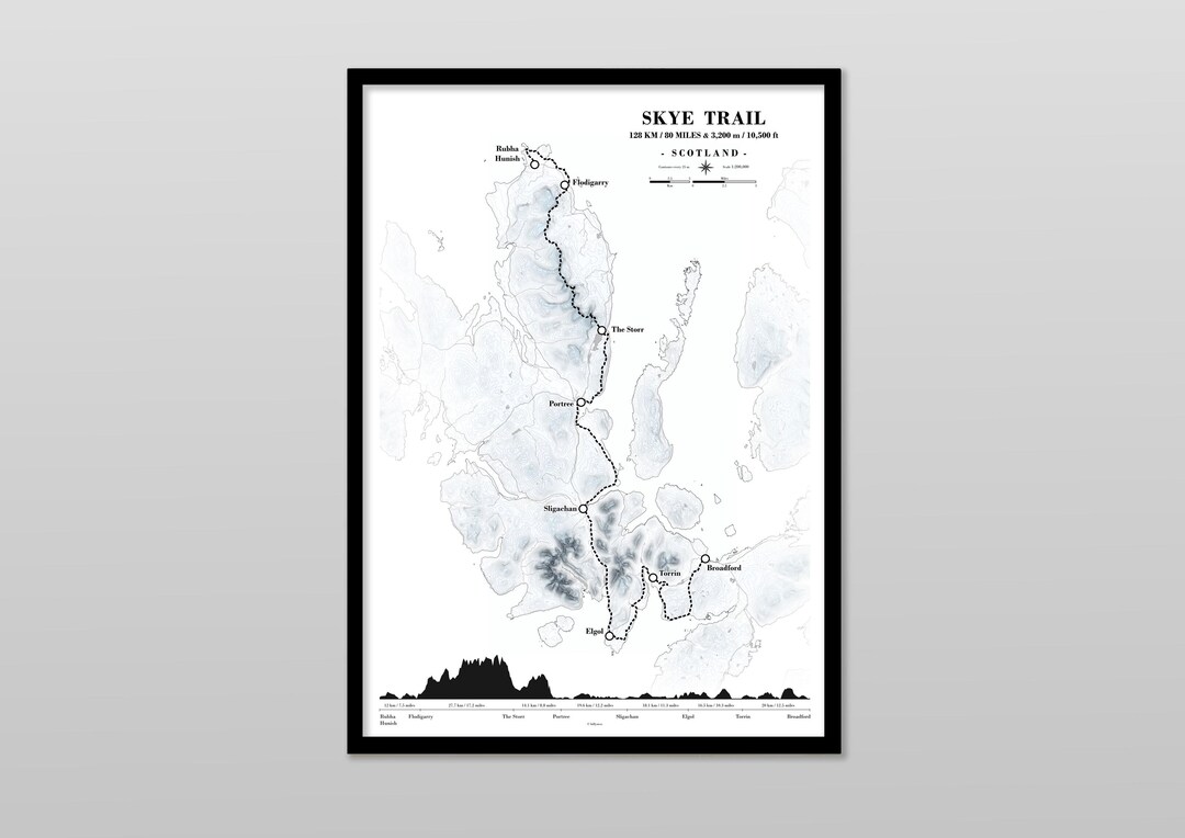 Skye Trail Map & Elevation Profile. Isle of Skye. Scottish Outdoor ...