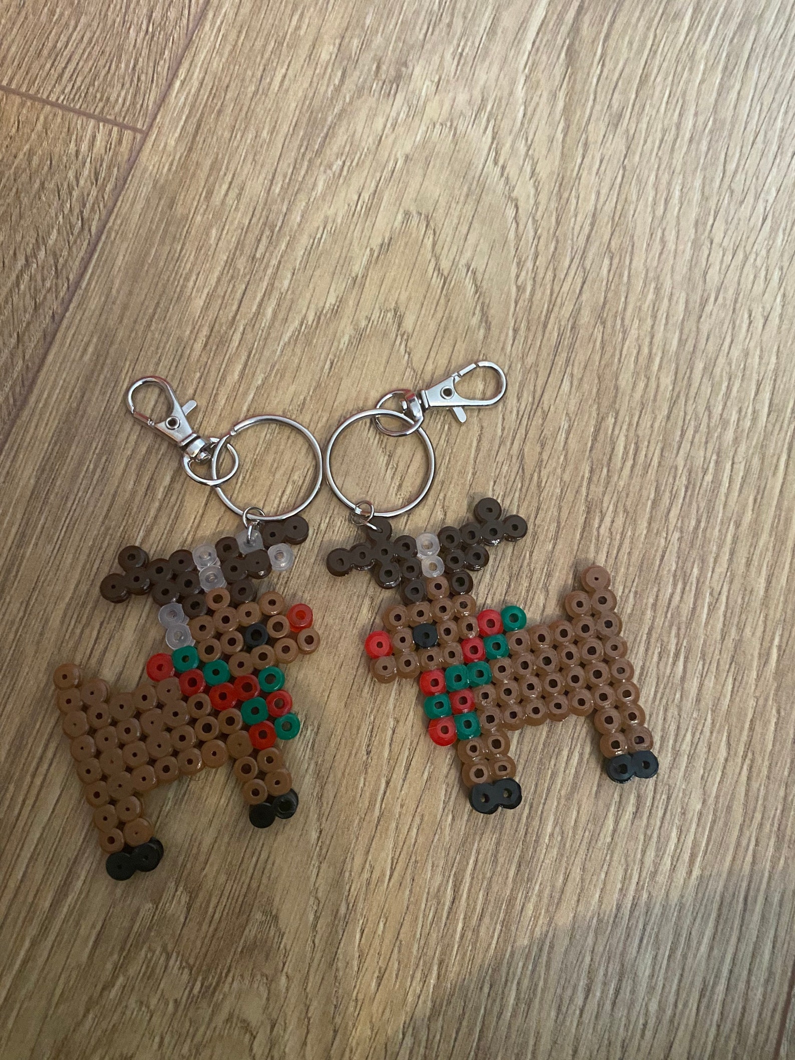 Hama Bead Christmas Keyring: Santa, Reindeer, Snowman - Stocking Filler ...