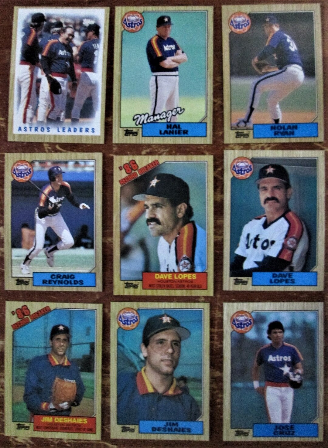 Baseball Cards 1987 Houston Astros...ryan Lopes Scott - Etsy