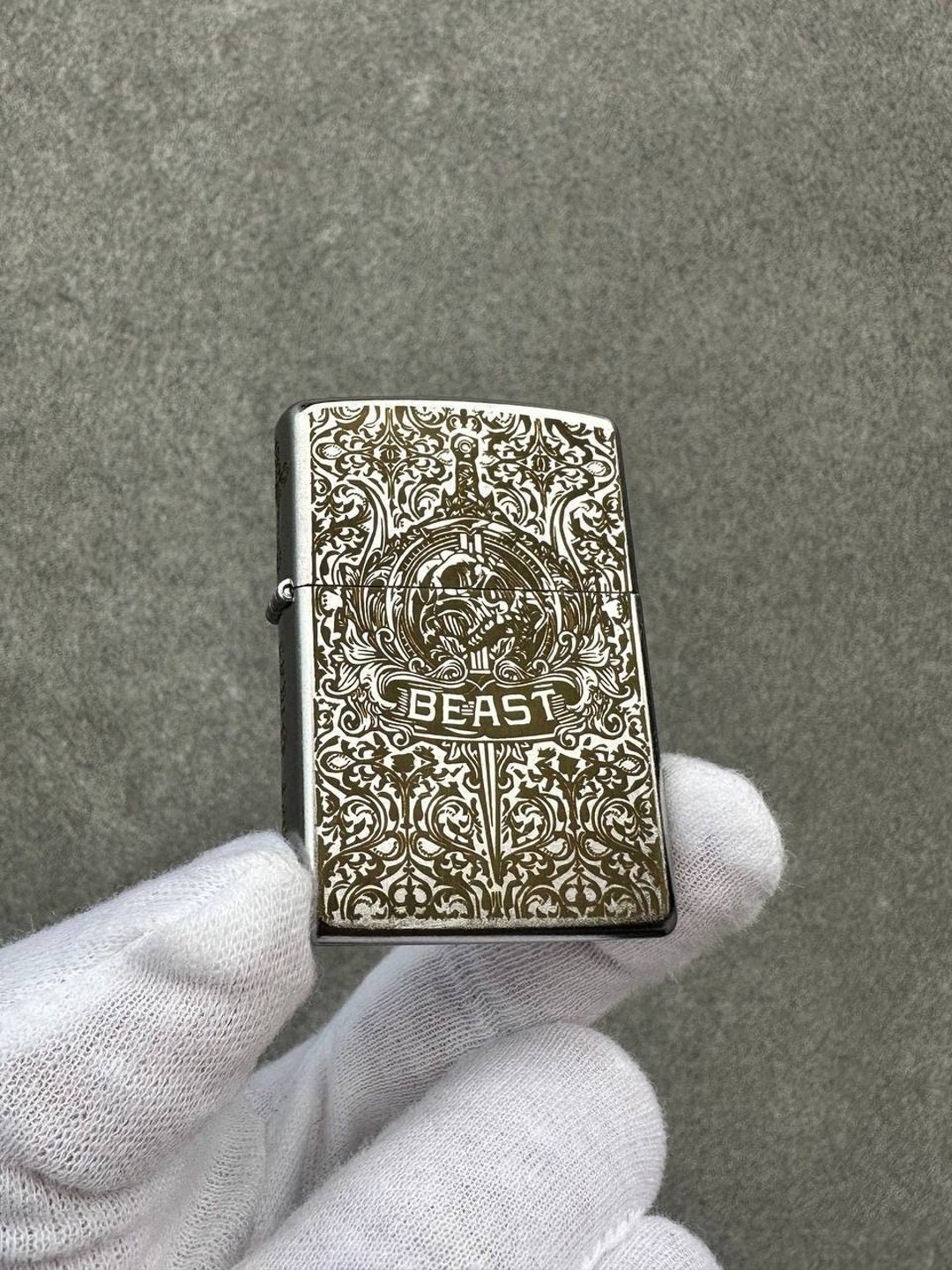 Zippo Beast Skull Silver Engaraved Rare Custom Handmade Lighter - Etsy