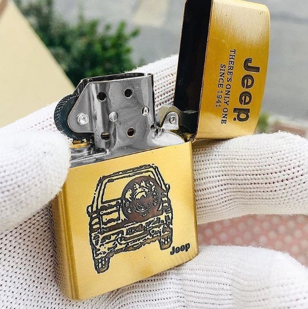 Zippo Jeep Car Golden Engaraved Rare Custom Handmade Lighter - Etsy