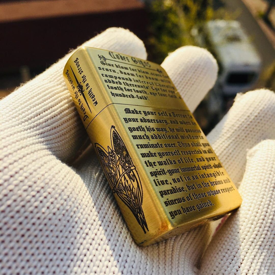 Zippo Beast Skull Golden Engaraved Rare Custom Handmade Lighter - Etsy