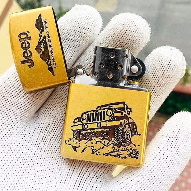Zippo Jeep Car Golden Engaraved Rare Custom Handmade Lighter - Etsy
