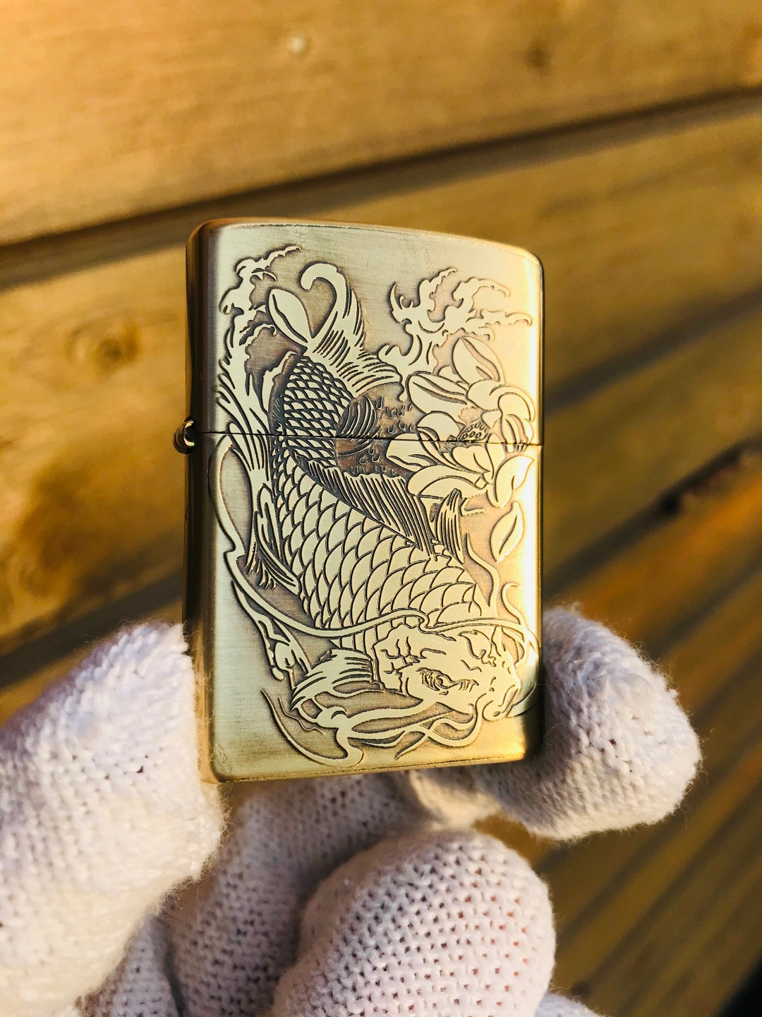 Zippo Golden Fish Engaraved Rare Custom Handmade Lighter - Etsy