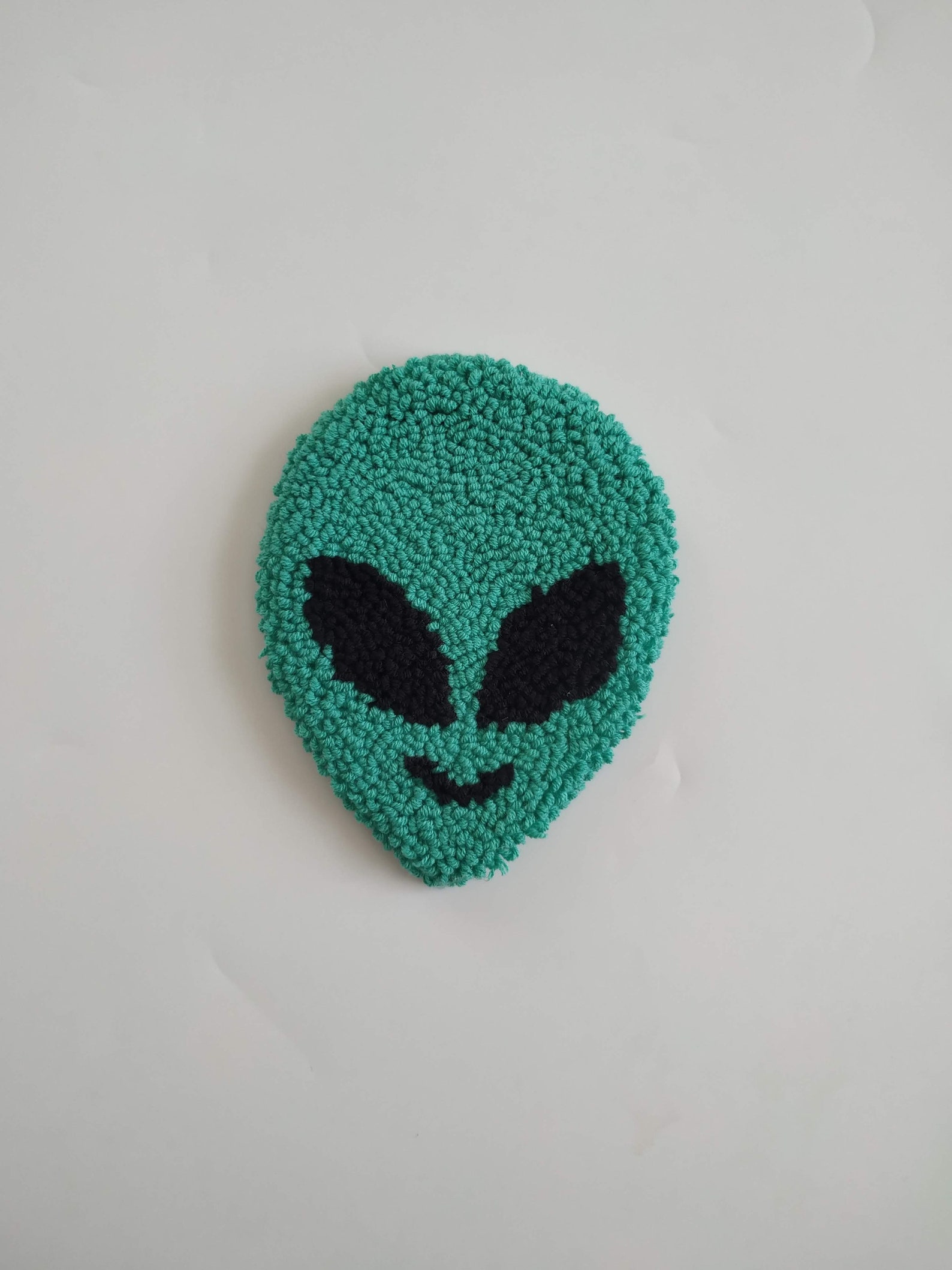 Hand Tufted Alien Head Punch Needle Coasters Set of 2 Mini - Etsy