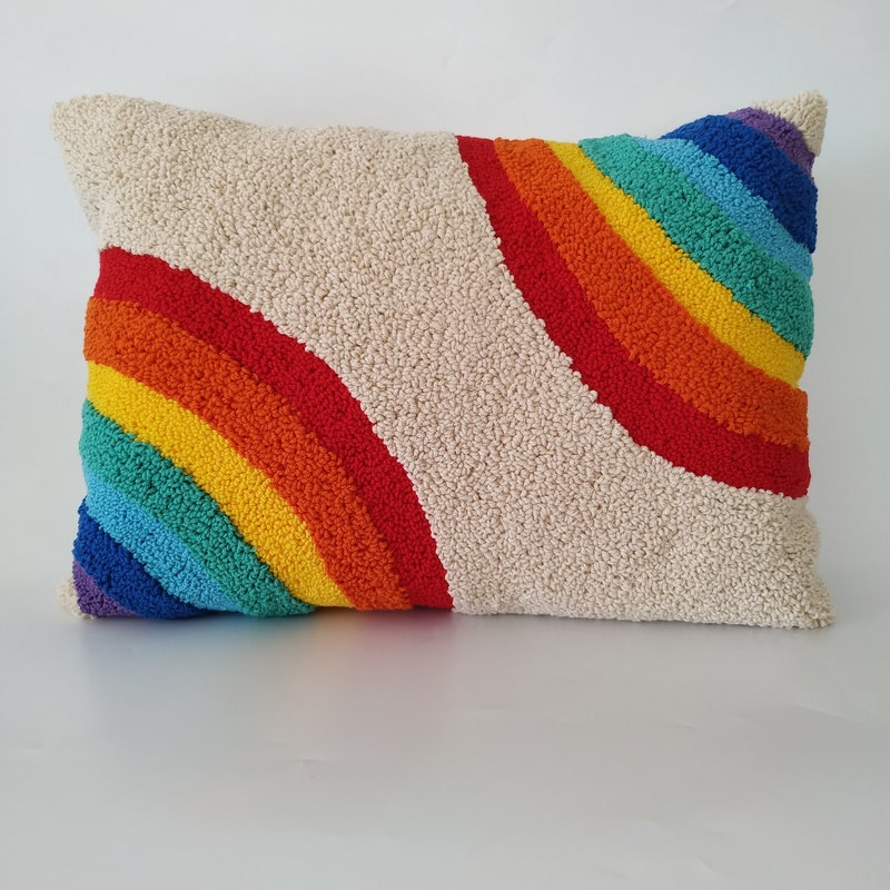 Rainbow Pillow - Etsy
