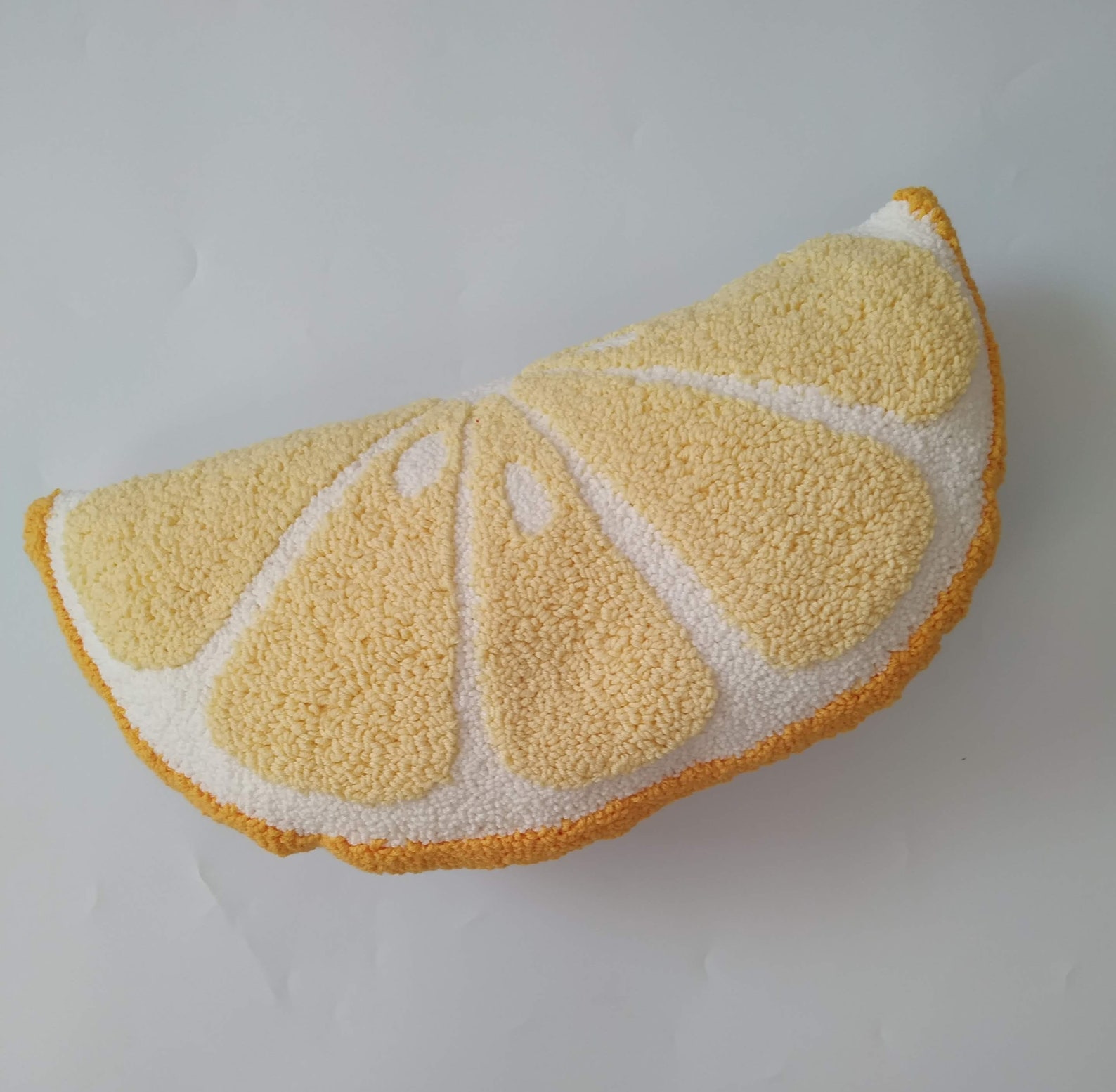 Handmade Tufted Lemon Slice Punch Needle Pillow - Etsy