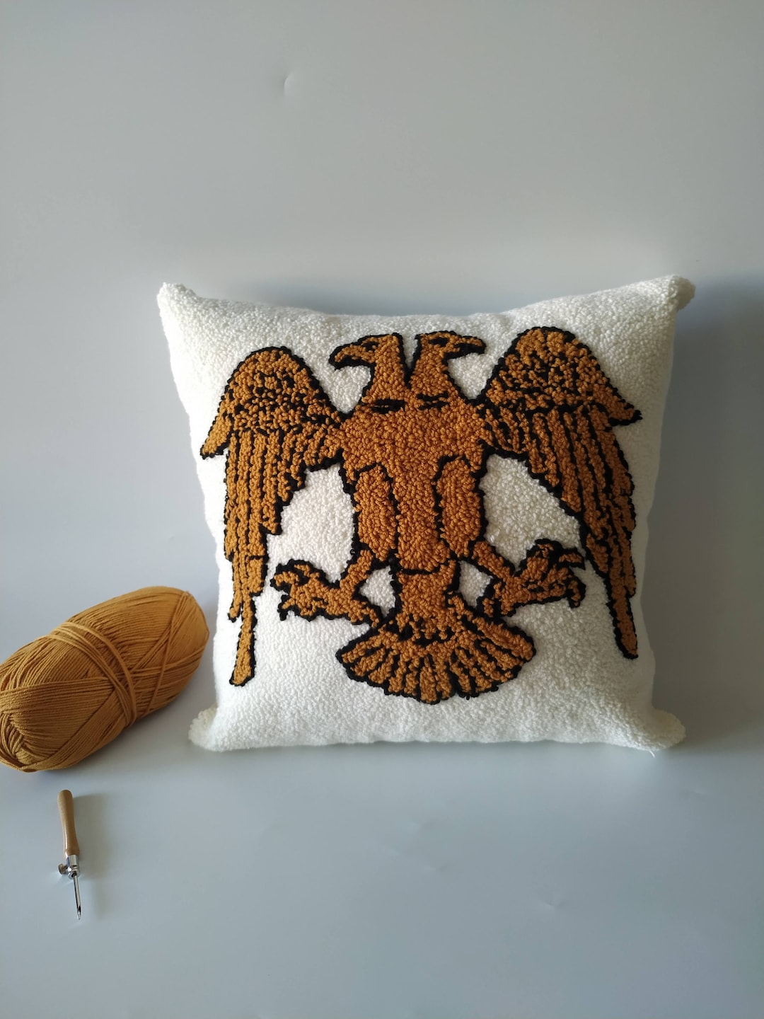 Mythological Home Decor, Twin Head Eagle,hand Tufted Eagle Pillow Cover ...