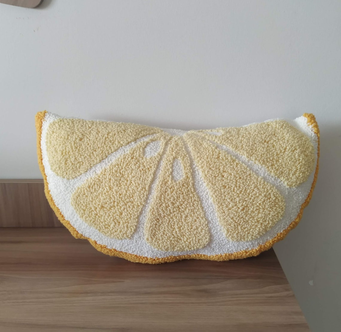 Handmade Tufted Lemon Slice Punch Needle Pillow - Etsy