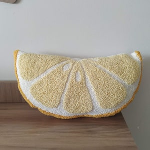 Handmade Tufted Lemon Slice Punch Needle Pillow - Etsy
