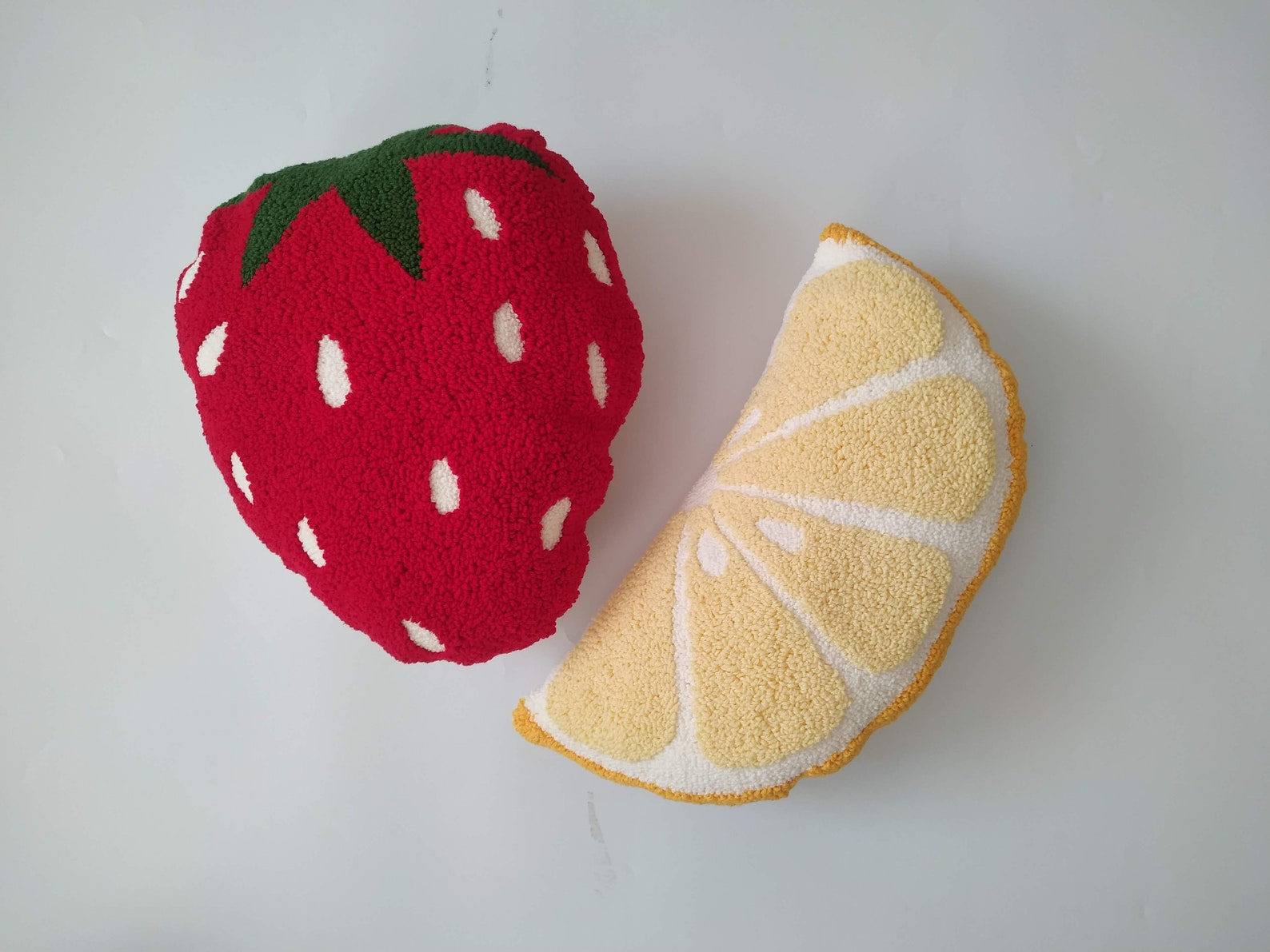 Handmade Tufted Lemon Slice Punch Needle Pillow Funny - Etsy