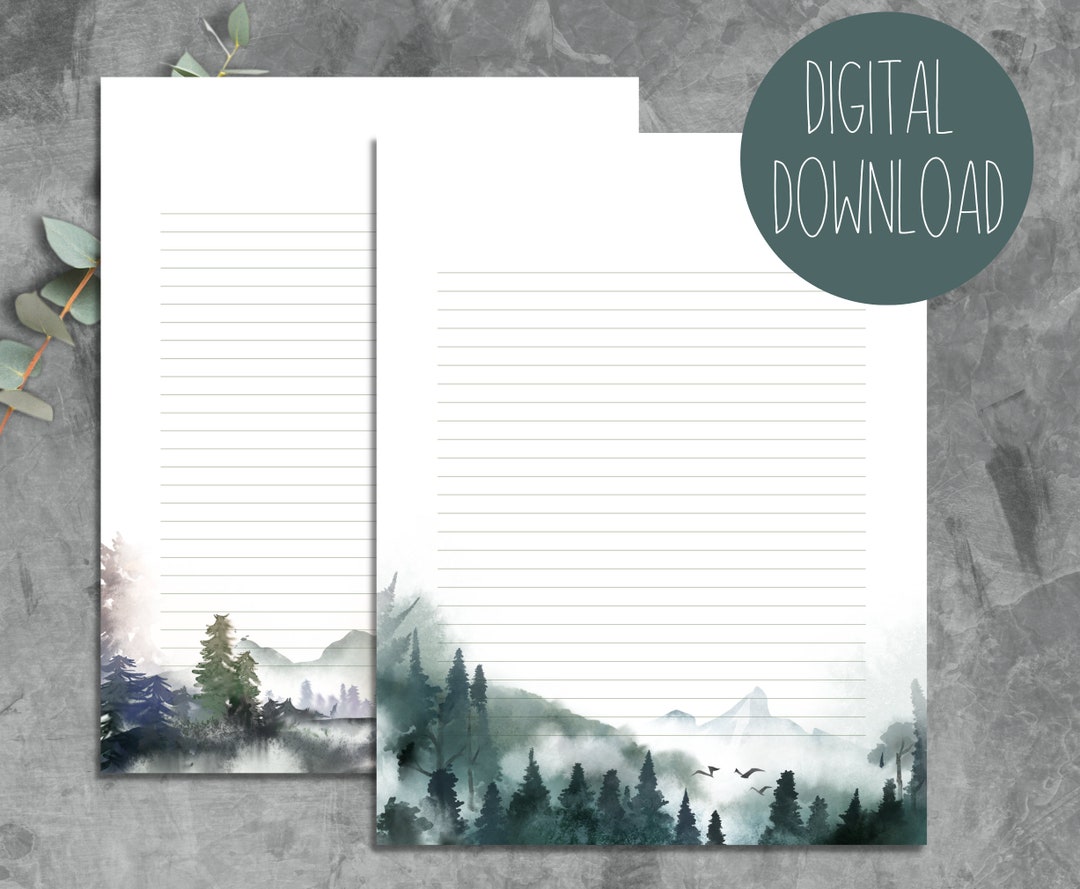 Pine Forest Set | Letter Writing | Templates | Lines & No Lines | JW ...