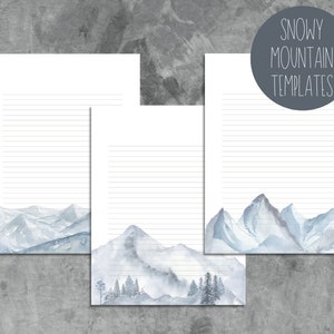 Snowy Mountain Templates | Winter | JW | Letter Writing | Digital ...