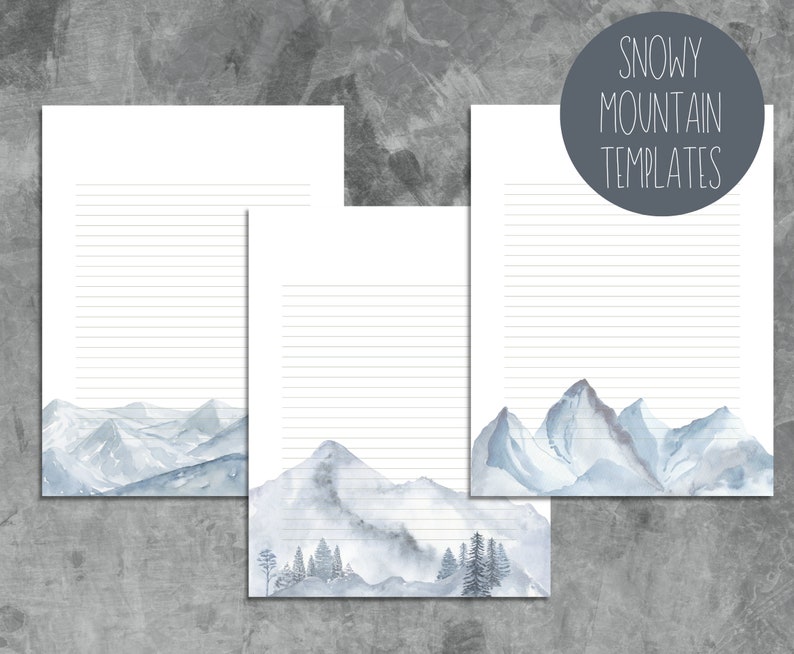 Snowy Mountain Templates | Winter | JW | Letter Writing | Digital ...