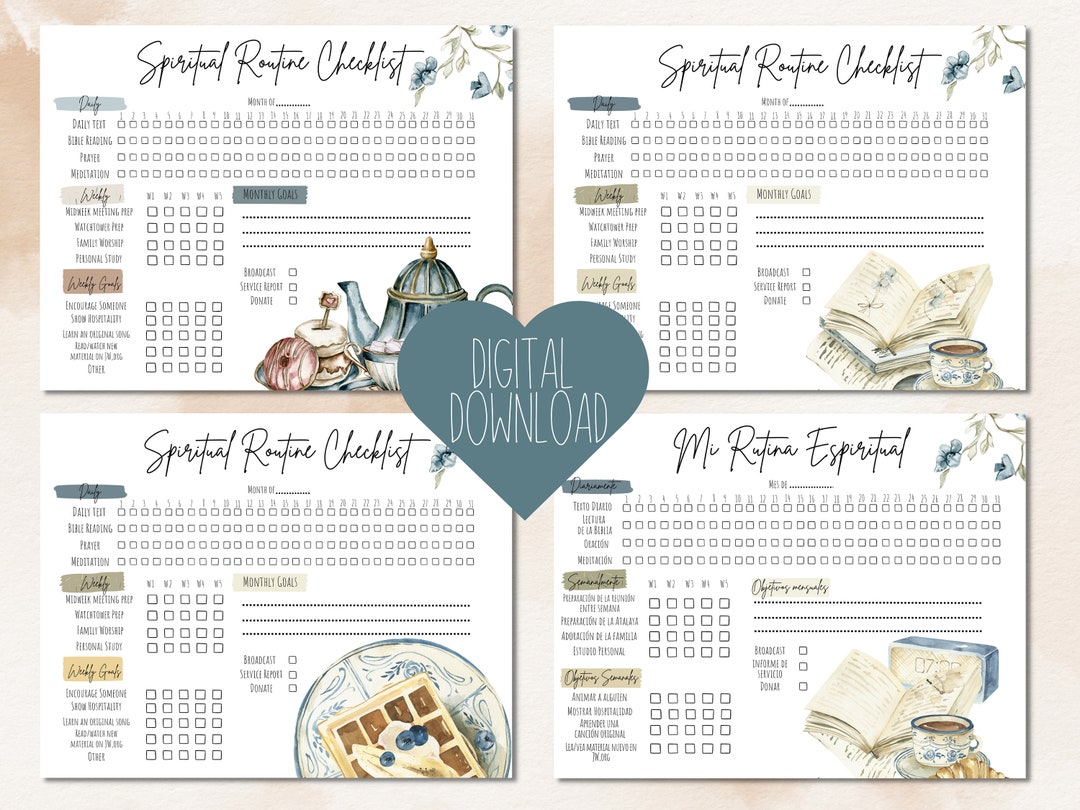 Spiritual Routine Checklist | Morning Vibes Bundle | JW | Planners ...