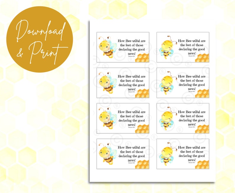 Printable Pioneer Gift Tags How Bee-utiful JW Gifts Cute - Etsy