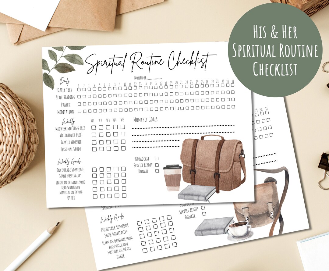 Spiritual Routine Checklist | Morning Ministry Design | JW | Printable ...