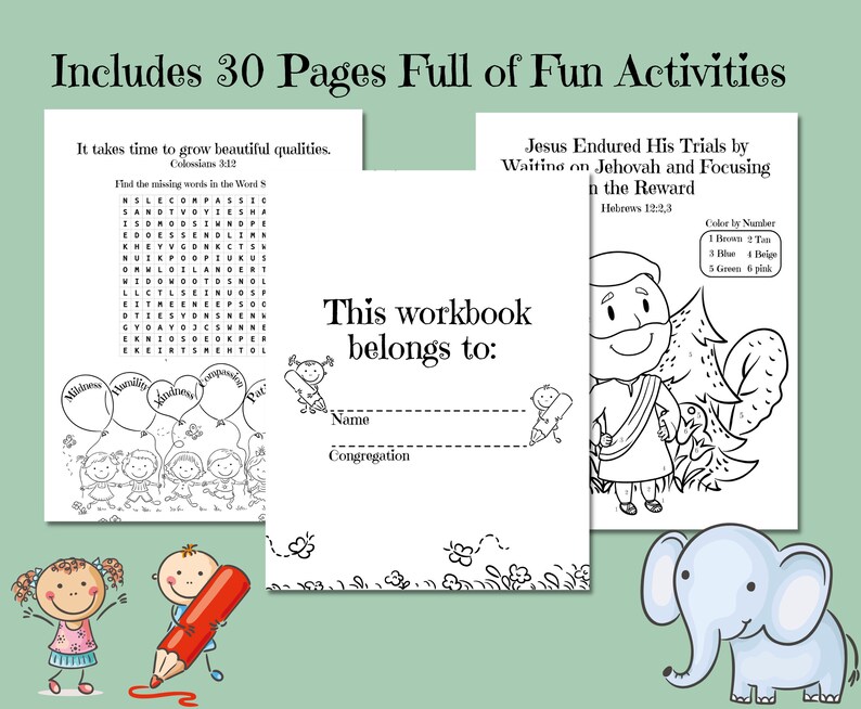 Exercise Patience 2023 Convention Kids Workbook JW - Etsy UK