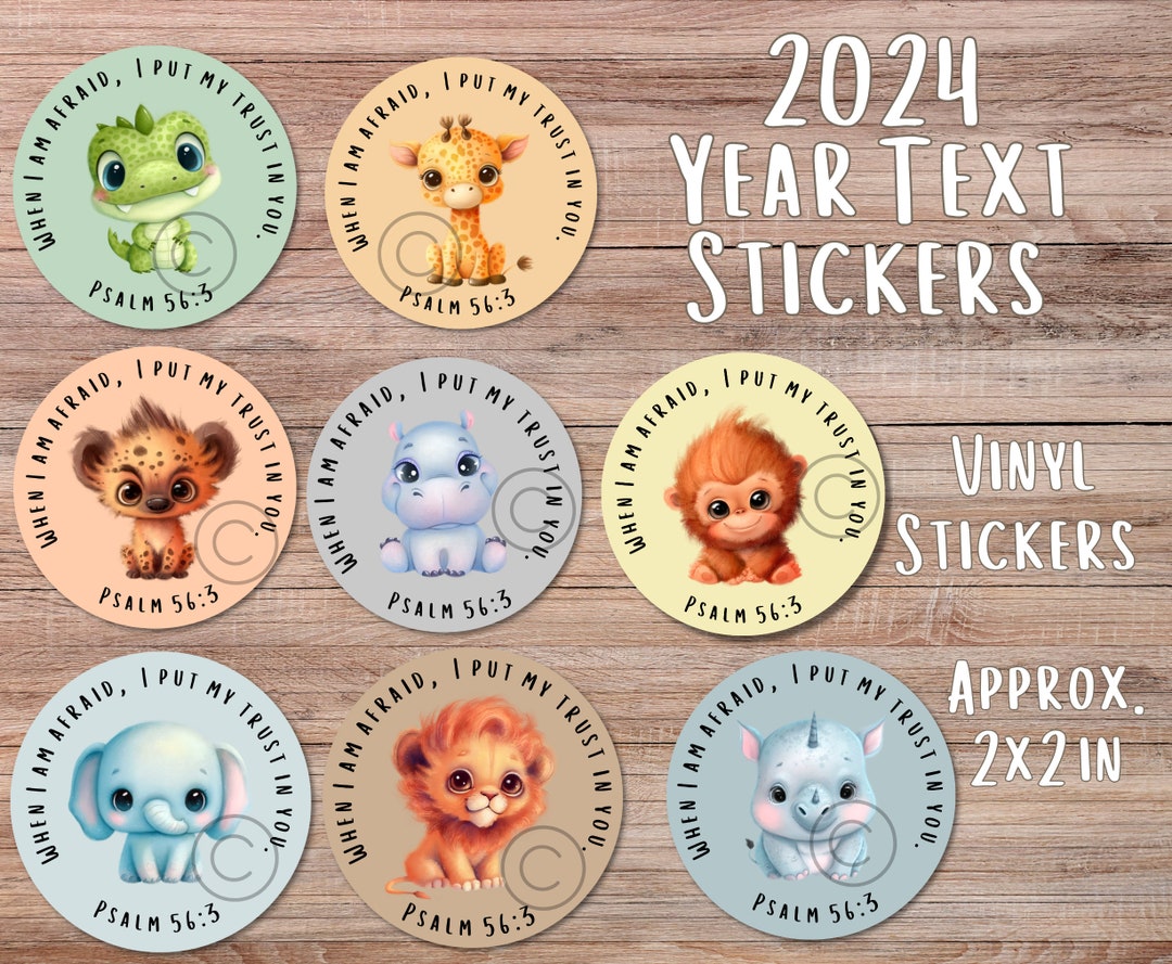 JW Cute Year Text Stickers 2024 Psalm 56:3 When I Am Afraid.. Kids JW ...