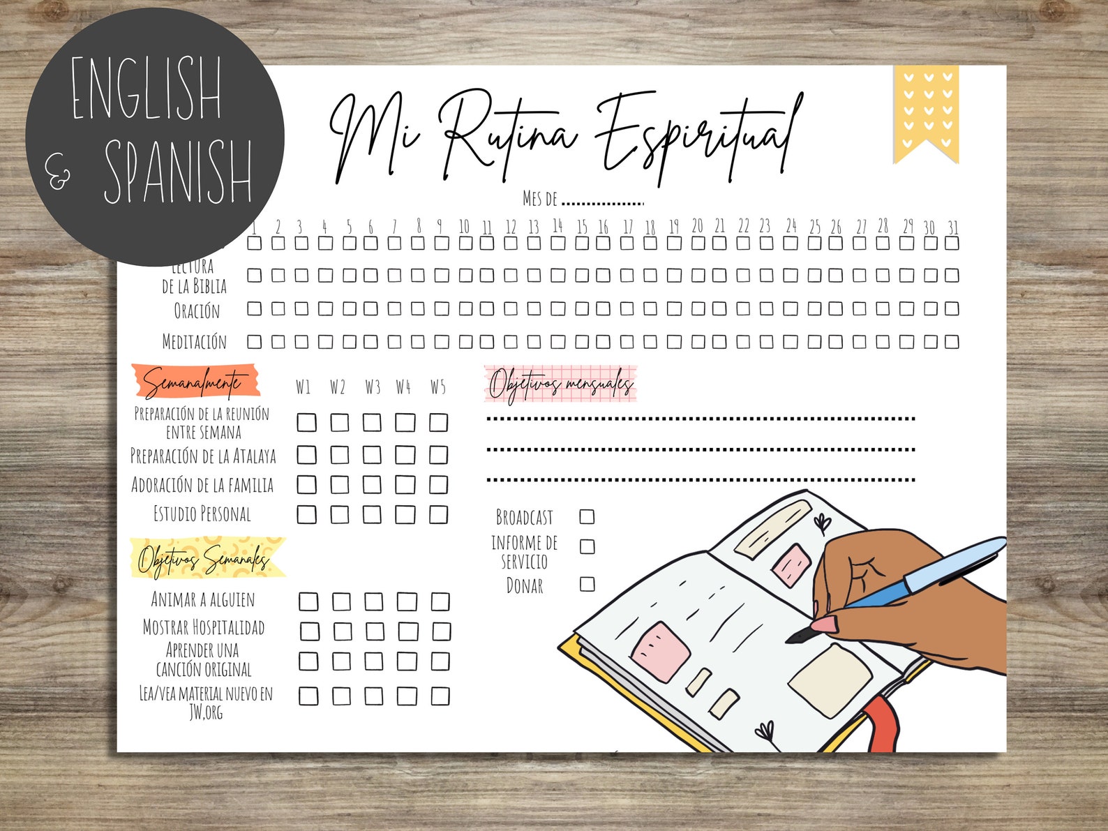 JW Spiritual Routine Checklist Jehovah's Witnesses - Etsy