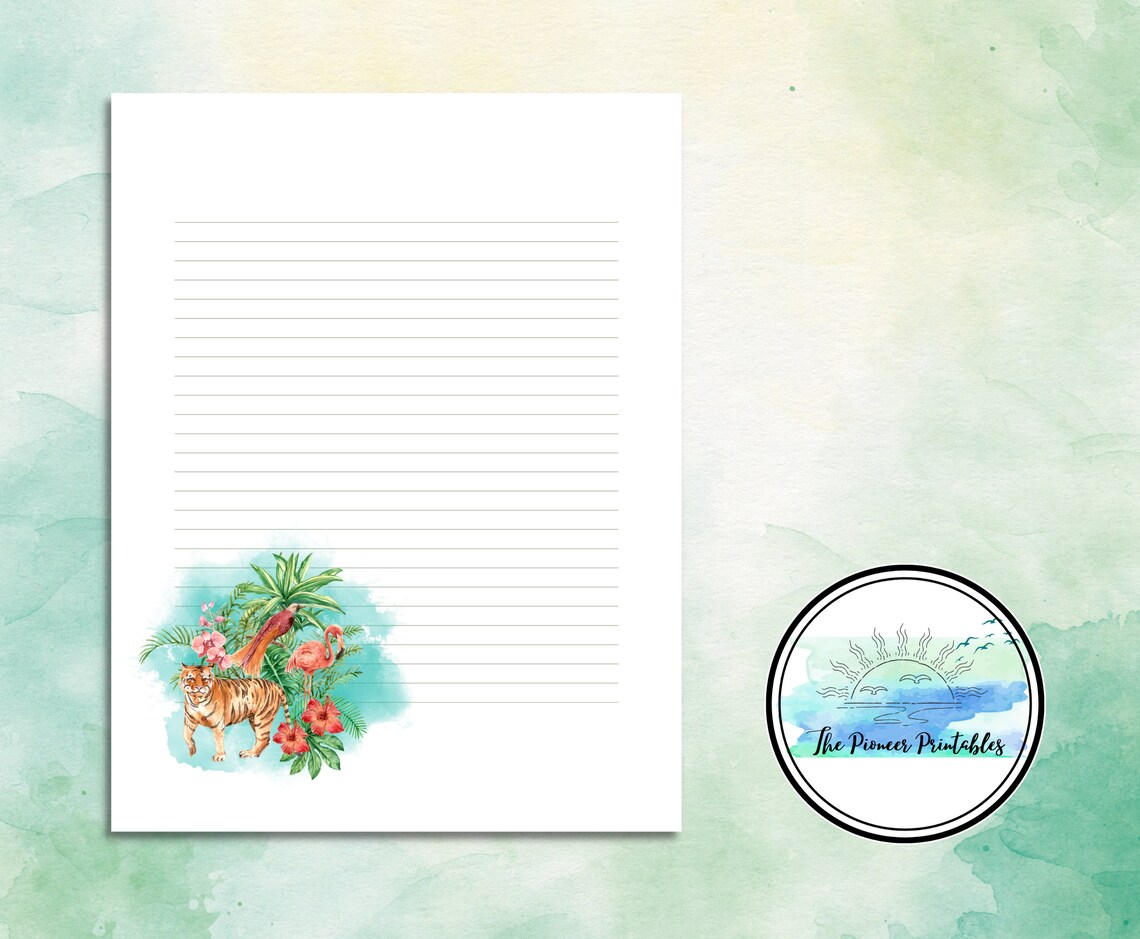 Tropical Paradise Template Bundle Letter Writing - Etsy