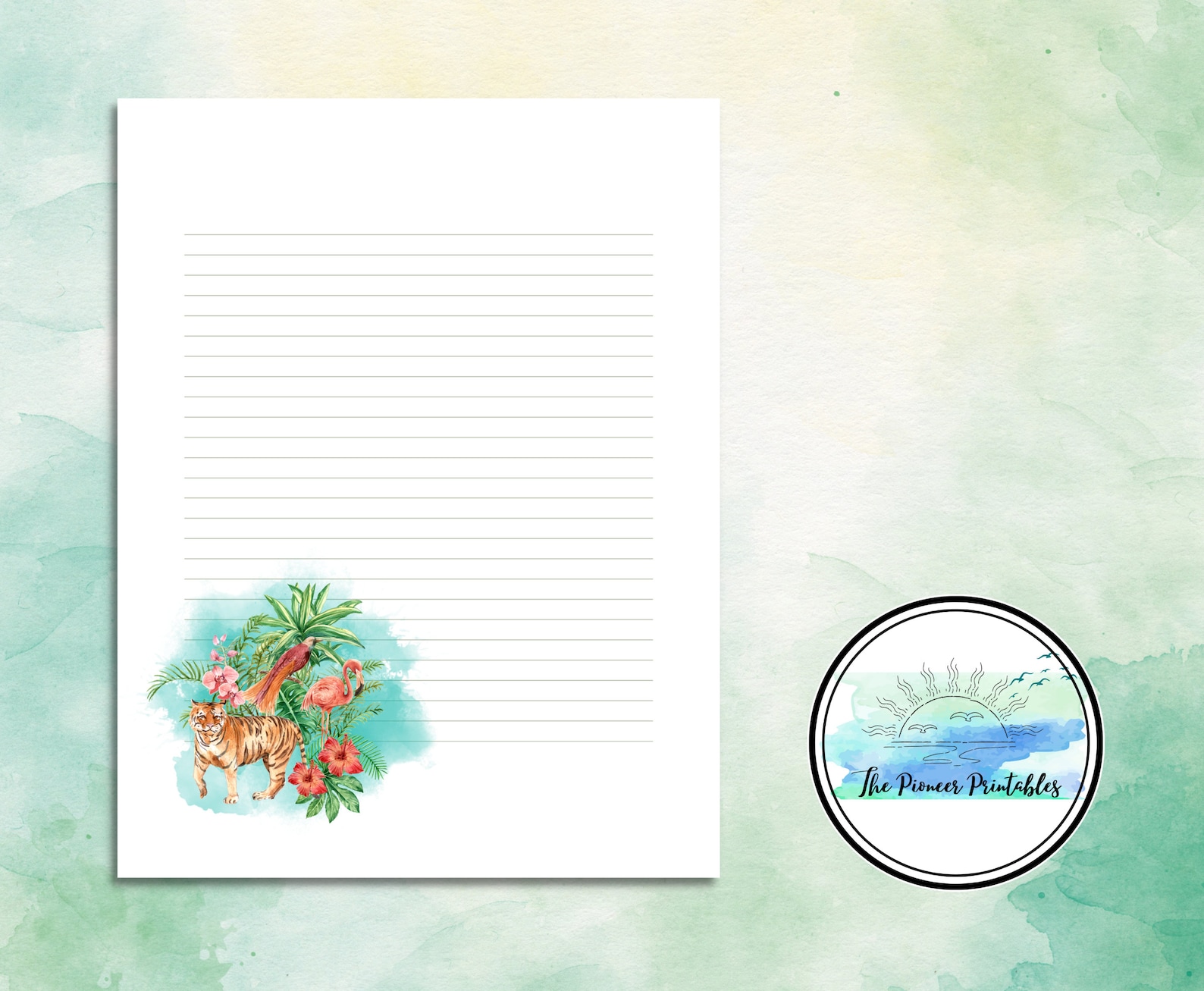 Tropical Paradise Template Bundle Letter Writing - Etsy