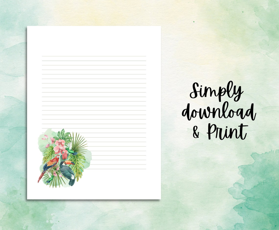 Tropical Paradise Template Bundle Letter Writing - Etsy