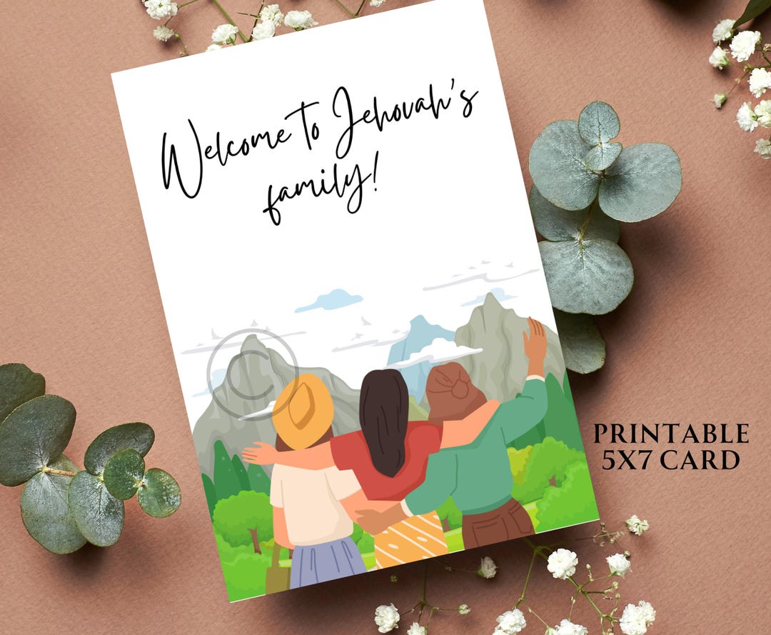 JW Baptism Card | Welcome to Jehovah's Family | Baptism Gift ...