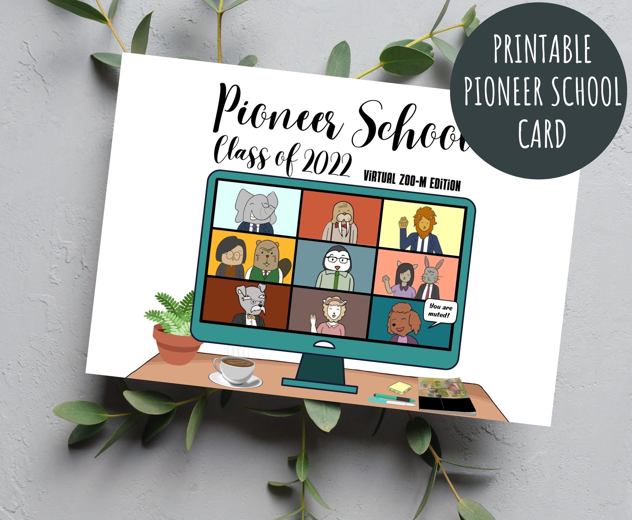 Printable Pioneer School Card 2022 Virtual Zoom JW Fun - Etsy