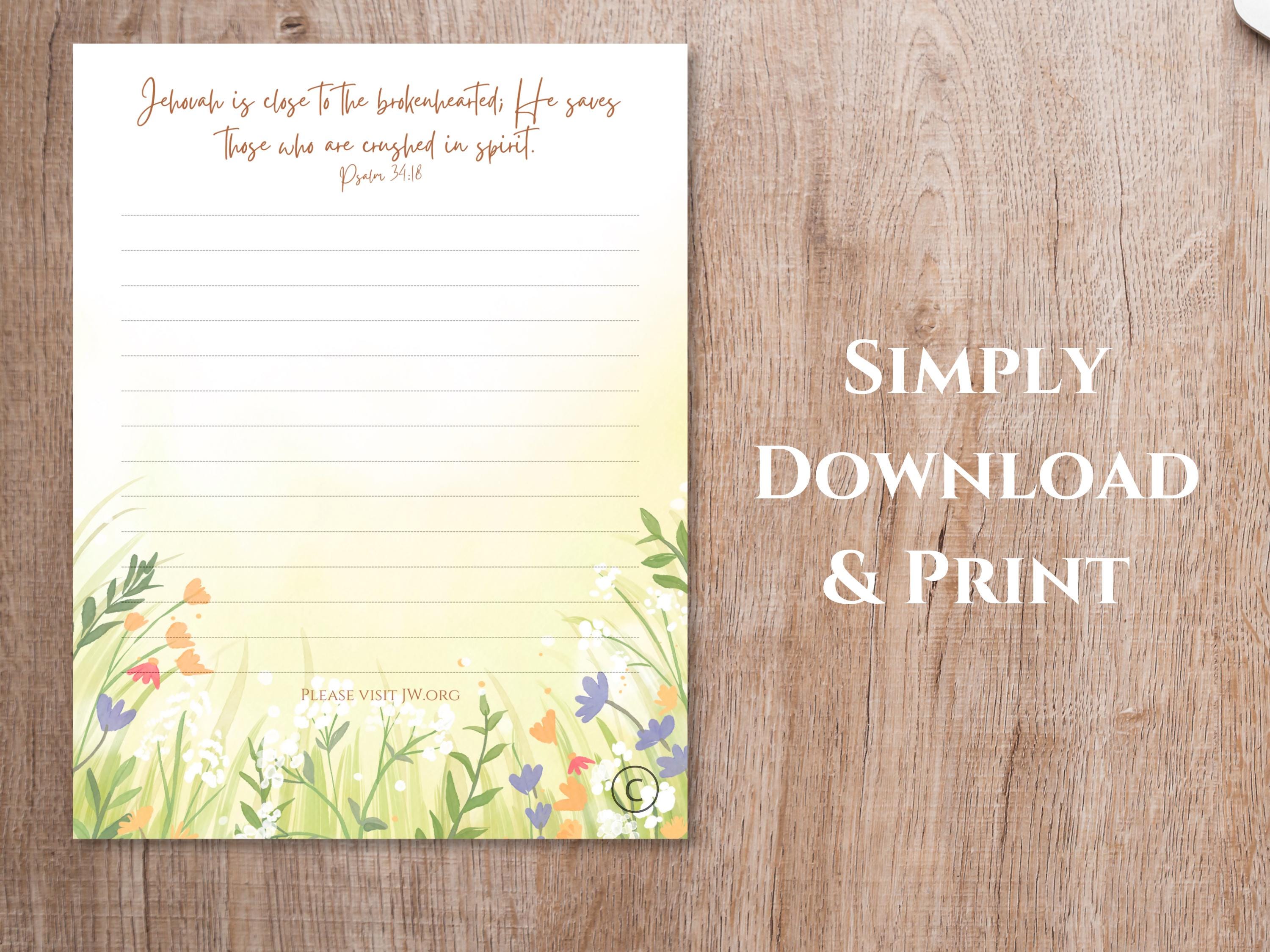 JW Comforting Scripture Letter Writing Templates | Ministry | Jehovah's ...