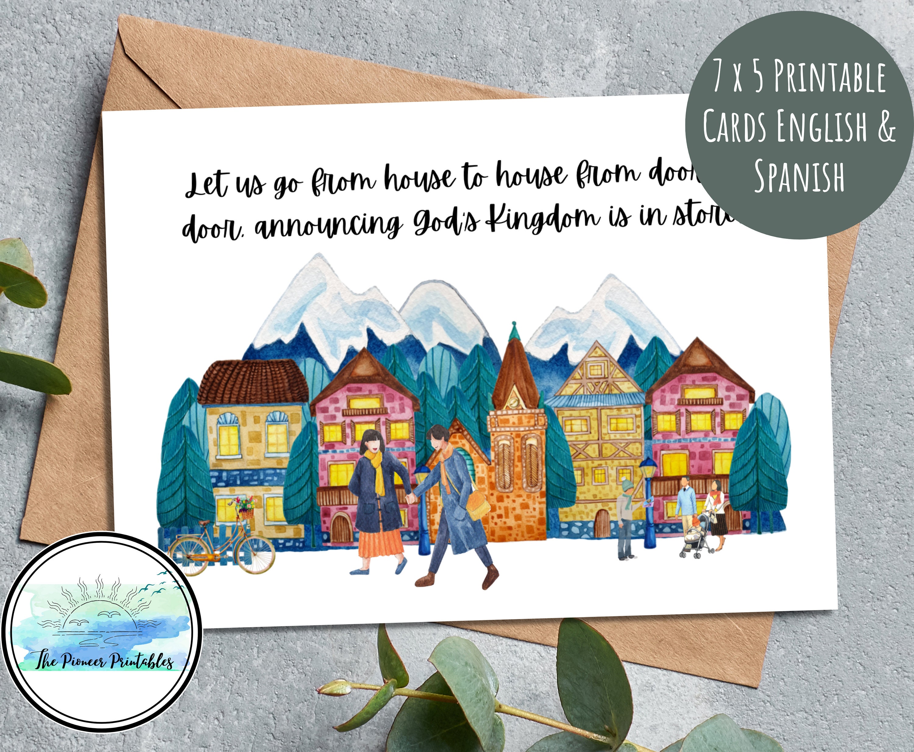 JW House to House Printable Card | De Casa En Casa | English & Spanish ...