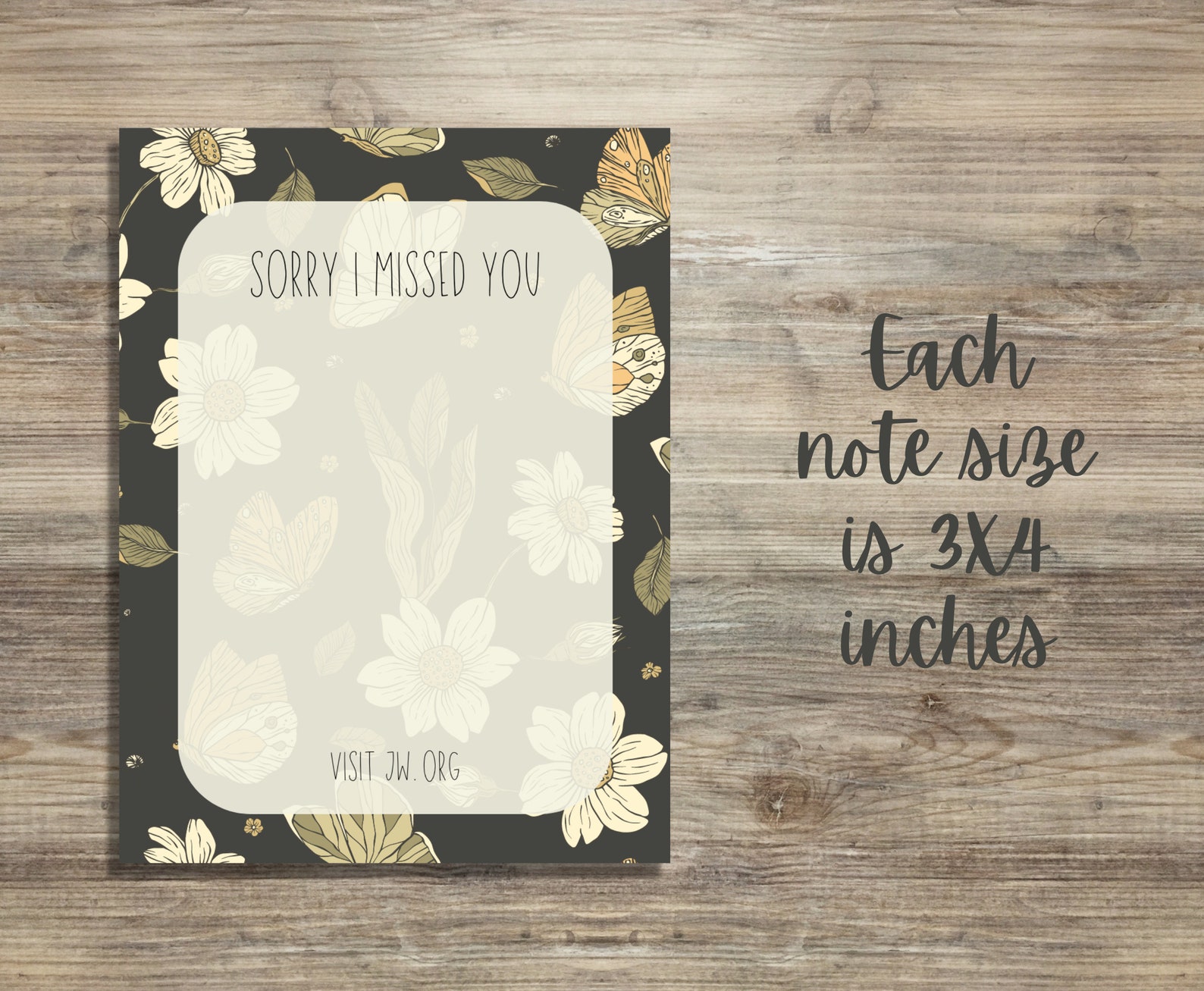 Sorry I Missed You Notes JW Printable Vintage Floral - Etsy